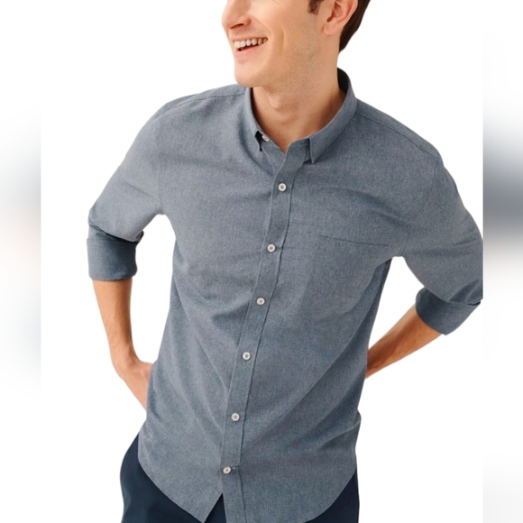 Mack Weldon | Shirts | Mack Weldon Airflex Shirt In True Navy Heather ...